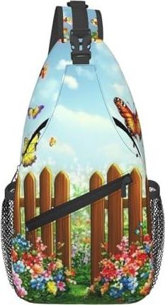 Generic Spring Garden Sac &agrave; bandouli&egrave;re pour homme Motif papillon