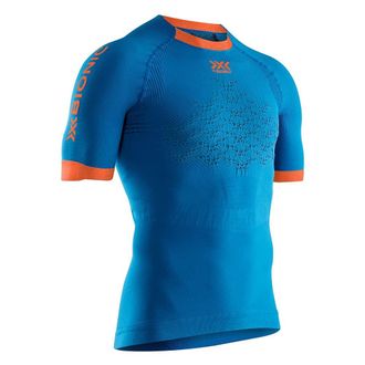 X Bionic The Trick 4.0 Lauf-Kompressions-Jersey-T-Shirt mit kurzen &Auml;rmeln Blau Mann Gr&ouml;sse M