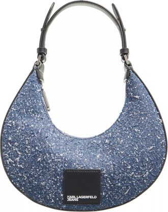 Karl Lagerfeld Hobo Bags - Tech Leather Small Half Moon - Gr. unisize - in Blau - f&uuml;r Damen