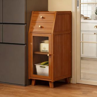 Generic Vintage-Sideboard mit halbtransparenten Schrankt&uuml;ren, Arbeitsplatte mit Platz for Mikrowelle und Kaffeemaschine, Teeschrank und Aufbewahrungsm&ouml;bel for