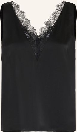 Comma Comma Blusentop Aus Satin Mit Spitze schwarz