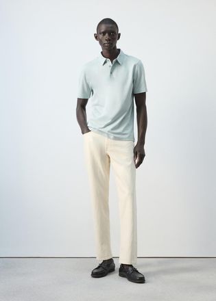 Mango Polo piqu&eacute; slim-fit vert d&acute;eau - Homme - XXL - MANGO MAN