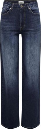 Only Only, Femme, Jeans, Bleu, Taille: 42 FR L32 Jean Large Jambe Denim Bleu Fonc&eacute;