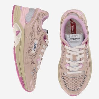 Autry Womens Sneakers Hyperway Pink Suede Polyester Trainers