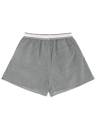 Sporty & Rich Striped Logo Cotton Shorts - Green