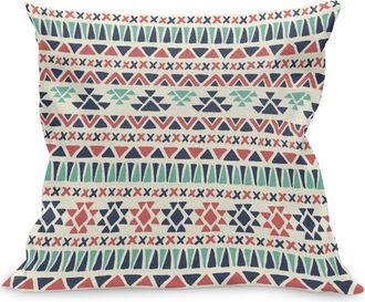 Abakuhaus Stammes Kissenbezug, Aztekisch Design Ethnische Geometrische Grafik Illustration, Kissenh&uuml;lle mit Rei&szlig;verschluss Beidseitiger Druck, 40 x 40 cm, Nacht