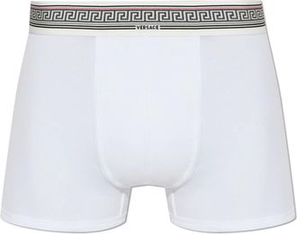 Versace Homme, Sous-v&ecirc;tements, Blanc, Taille: XL Slips Ribbed en Jersey de Coton