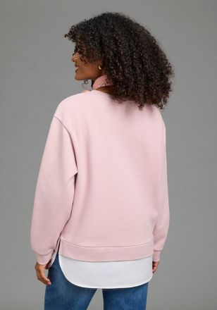 Laura Scott Longsweatshirt in 2-in-1 Optik durch angesetzes Blusenteil mit harmonischen Druck