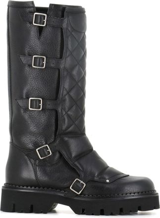 Sartore Gesteppte Stiefel mit Riemen - Schwarz