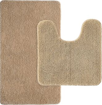 Miulee Badematte Duschvorleger Badvorleger Flur 2er Set rutschfest Matte Teppiche Badteppich Badezimmerteppich Waschbar Saugf&auml;hig f&uuml;r Bad Wohnzimmer 40x60 cm