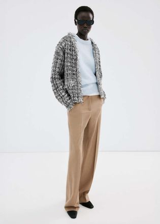 Mango Veste tweed oversize noir - Femme - XS - MANGO