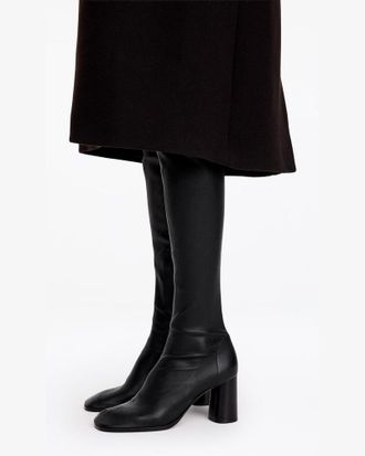 Arket Overknee-Stiefel Aus Stretchleder -Schwarz