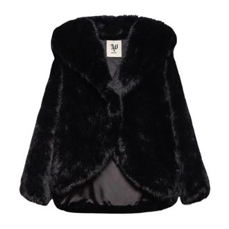 Aniye By Eco-Fell-Cropped-Jacke mit Kapuze - - Jackets - Damen - Schwarzk - M