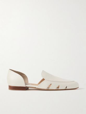 Gabriela Hearst Rory Loafers Aus Strukturiertem Leder Mit Cut-outs - Creme