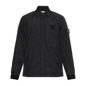 Stone Island Leichte Jacke mit Kragen - - Jackets - Herren - Schwarzk - XL