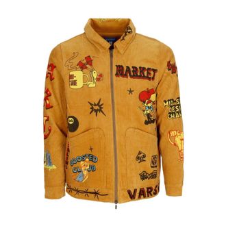 Market Corduroy Booster Club Jacke - - Jackets - Herren - Orange - L