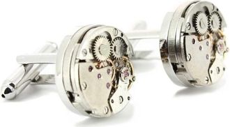 Tony & Paul Boutons de manchette m&eacute;canisme de montre Wengen Gris argent