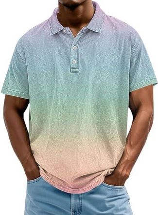 Generic Polo &agrave; manches courtes pour homme - Polo de sport boutonn&eacute; - T-shirt respirant - Basique - Haut de golf - Polo d&eacute;t&eacute; d&eacute;contract&eacute; et l&eacute;ger - Pour homme,