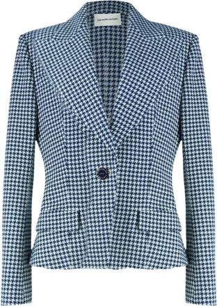 Alexandre Vauthier blazer à motif pied-de-poule - Bleu