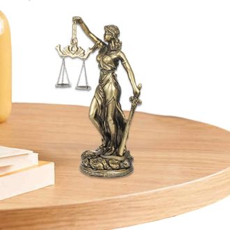 Generico Statue der Dame der Gerechtigkeit: Elegante Gesetzesfigur, Waagendekoration, Skulptur aus Harz, detaillierte Pr&auml;sentation von handgefertigten Regalen 