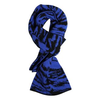 Dolce & Gabbana unisex, Accessoires, Bleu, Taille: ONE Size Bleu Noir Logo Cache-cou &Eacute;charpe