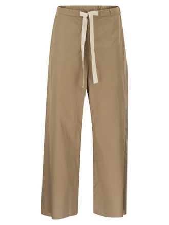 Max Mara Smmargento pantalon en coton avec cordon de serrage
