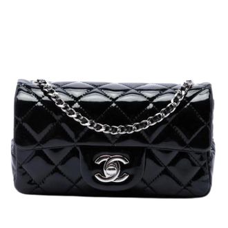 Chanel Pre-owned Gesteppte Lack Mini Flap Crossbody - - Pre-owned - Damen - Schwarzk - ONE SIZE