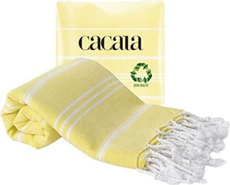 Cacala Hand Face Turkish Towel Pestemal 60x90 cm Peshtemal Fouta Kitchen Baby Care Light Yellow