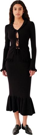 Designers Remix Collection Femme, Blouses et Chemises, Noir, Taille: 40 FR Taliana Rib Flare Blouse