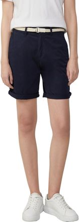 s.Oliver Damen Shorts mit Gürtel - Mid Rise, Straight Fit, Baumwollstretch