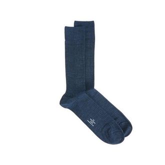 Au Printemps Paris Chaussettes hautes côtelées en laine mérinos mélangée