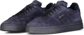 Santoni Low-Top Sneaker - Sneaker aus Veloursleder - Gr. 44,5 (EU) - in Blau - f&uuml;r Damen