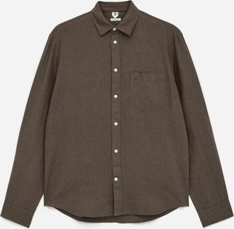 Arket Leinenhemd Mit Normaler Passform -Beige