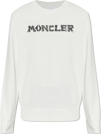 Moncler Homme, Sweatshirts et sweats &agrave; capuche, Blanc, Taille: 2XL SweaT-shirt Logo Brod&eacute;