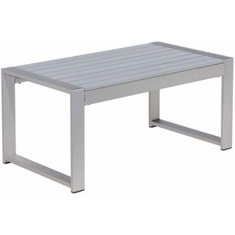 Beliani Beliani - Gartentisch Hellgrau Aluminium Couchtisch 90 x 50 cm Terrasse Balkon Outdoor & Indoor Modern