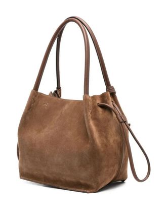 Tod's Tods Hobo Bags - Structured Beige Vitello Leather Shoulder Bag - Gr. unisize - in Braun - für Damen
