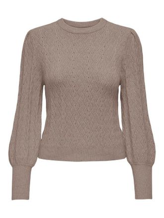 Only Rundhalspullover ONLKATIA LS STRUC PUFF ONECK CC KNT Materialmix, regular fit