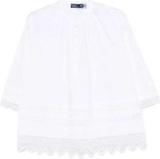 Ralph Lauren Carlton Lace-trim Blouse