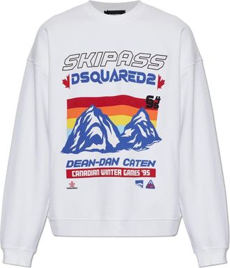 Dsquared2 Homme, Sweatshirts et sweats &agrave; capuche, Blanc, Taille: 3XL SweaT-shirt imprim&eacute;