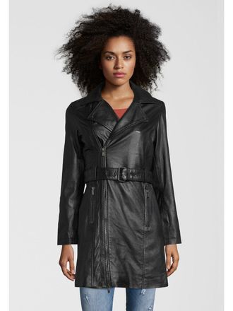 Buffalo Ledermantel Damen schwarz