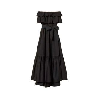 Twinset Femme, Robes, Noir, Taille: 40 FR Robe Longue Popeline &Eacute;paules D&eacute;nud&eacute;es