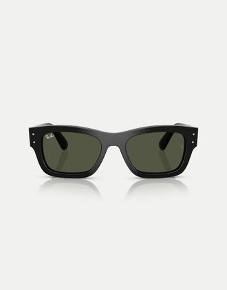 Ray-Ban Joseph - Rechteckige Sonnenbrille in Schwarz mit grünen Gläsern