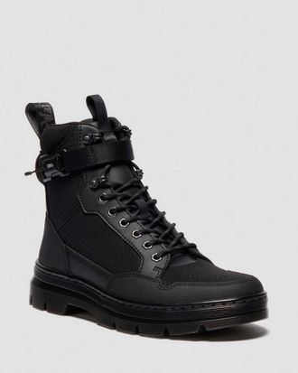 Dr. Martens Combs Tech Mk.02 Leder & Canvas Utility Stiefel in Schwarz, Gr&ouml;&szlig;e: 36