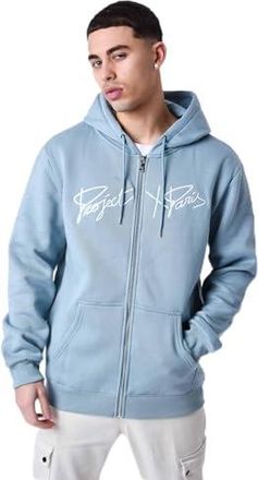 Project X Paris Veste a Capuche zippé à Broderie Origin Bleu Gris XL