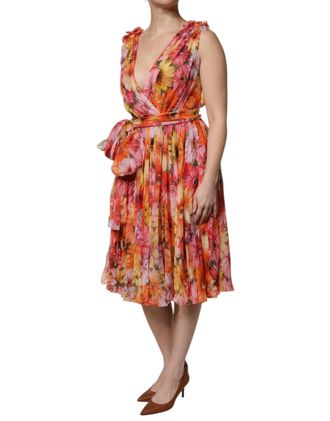 Dolce & Gabbana Floral Silk Chiffon Dress - Multicolor