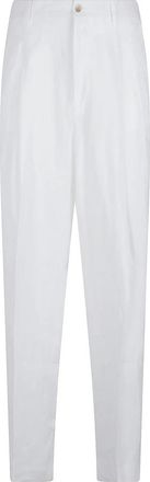Dolce & Gabbana Homme, Pantalons, Blanc, Taille: XL Pantalon en toile de lin