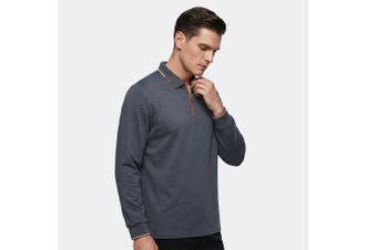 AlltheMen Langarmshirt Langarm-Poloshirt mit Polokragen und Halbzip Herren Business-Stil