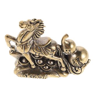 FOMIYES Messing Pferdeskulptur Kleiner Pferdefigur Gl&uuml;ckssymbol Feng Shui Skulptur Tierkreiszeichen Jahr des Pferdes 2026 - Dekoration f&uuml;r Schreibtisch Wohnzi