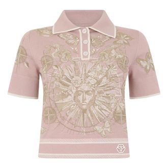 Philipp Plein Femme, Tops, Rose, Taille: 42 FR Polo Butterfly Tattoo