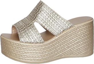 Generic Sandales d&eacute;t&eacute; &agrave; talon compens&eacute; &agrave; bout ouvert pour femme - Confortables, l&eacute;g&egrave;res, d&eacute;contract&eacute;es et polyvalentes, dor&eacute;, 38.5 EU